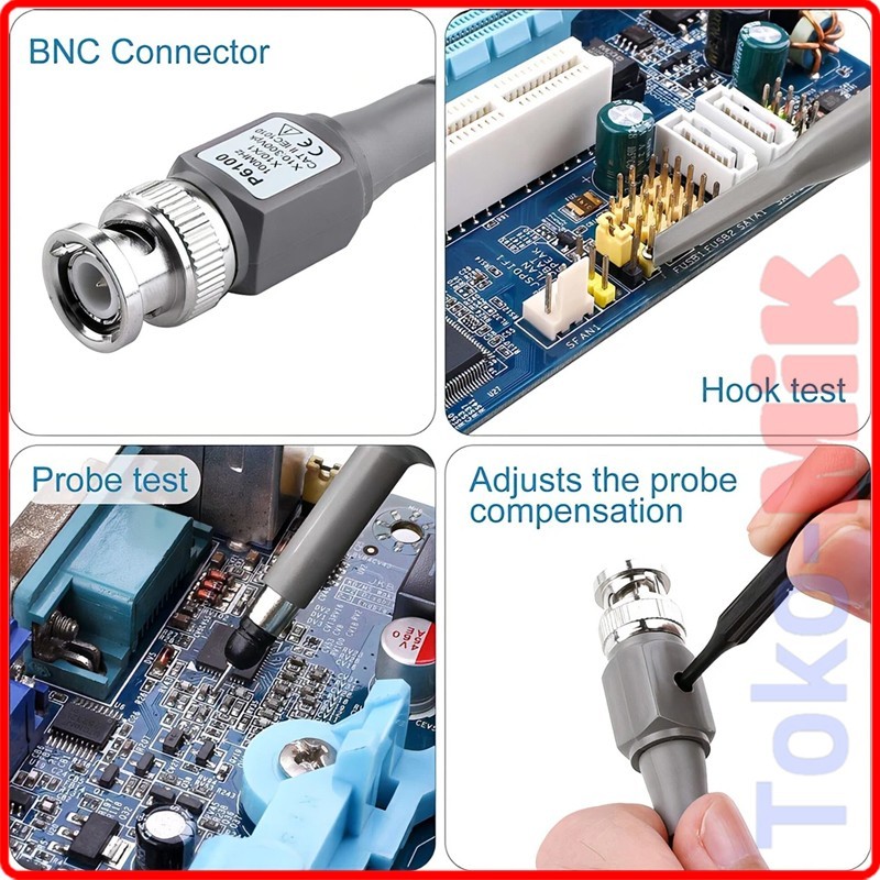 Jual P6100 Oscilloscope Probe Prob Osiloskop 100Mhz 10x 1x BNC Kabel ...