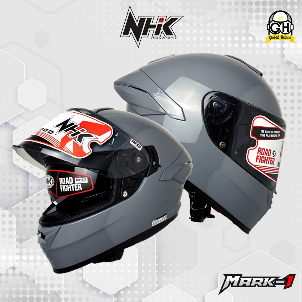Jual HELM NJS ZX-1R GT SOLID GREY GLOSSY HELM FULL FACE SNI | Shopee ...