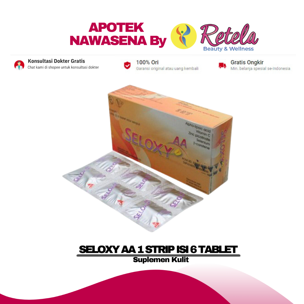 Jual SELOXY AA 1 STRIP 6 TABLET / SUPLEMEN KULIT / VITAMIN KULIT ...