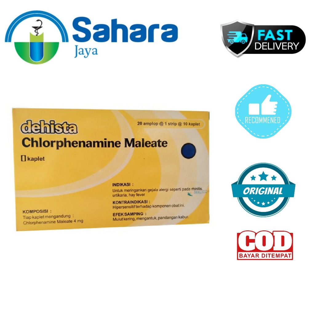 Jual [SJ] Dehista 4 mg BOX 200 TABLET / mengatasi gejala alergi ...