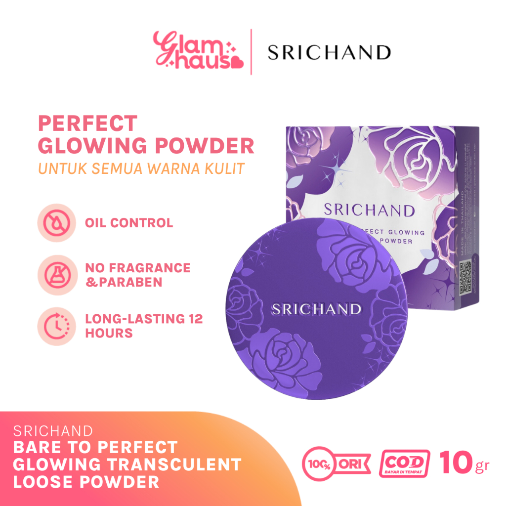 Jual Srichand Glowing Transluscent Loose Oil Control Powder 10G | Bedak Tabur Pencerah Wajah ...