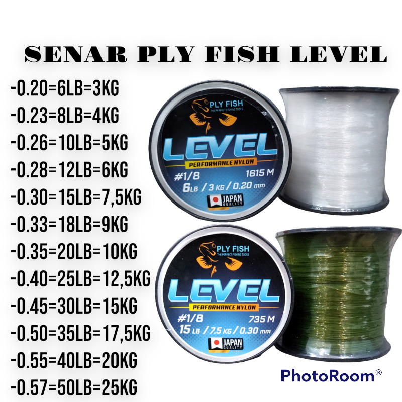 Jual Senar Pancing PLY FISH LEVEL Celar&Hijau Spool Besar 0.20-0.57 ...