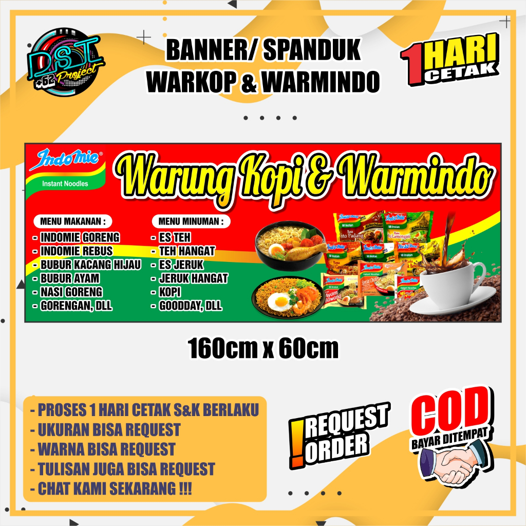 Jual BANNER / SPANDUK WARUNG KOPI DAN WARMINDO 160 X 60 | Shopee Indonesia