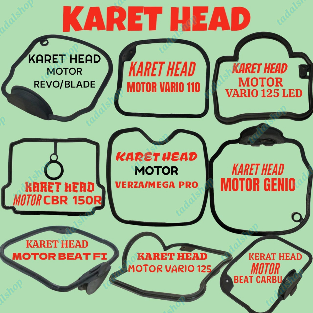 Jual karet gasket cylinder head karet head cover karet head beat fi ...
