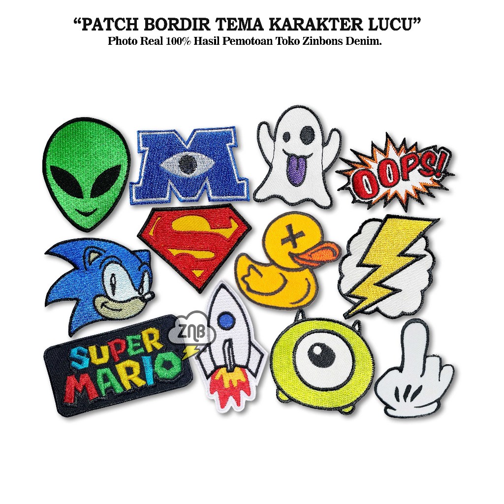 Jual Patch bordir karakter / emblem lucu / patch bordir tempel patch ...