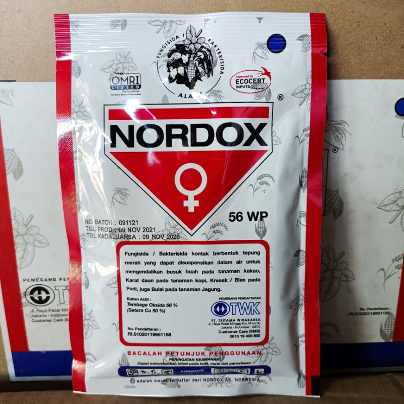 Jual Fungisida bakterisida Nordox 56 WP 100gram untuk mengendalikan ...