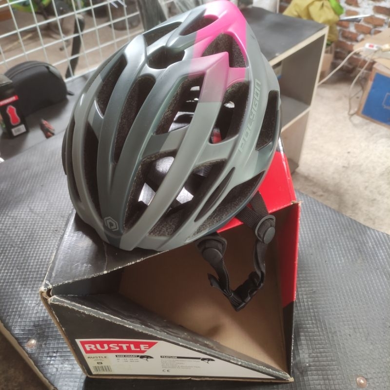 Jual helm sepeda polygon rustle matt pink size M 52-58cm kondisi second ...