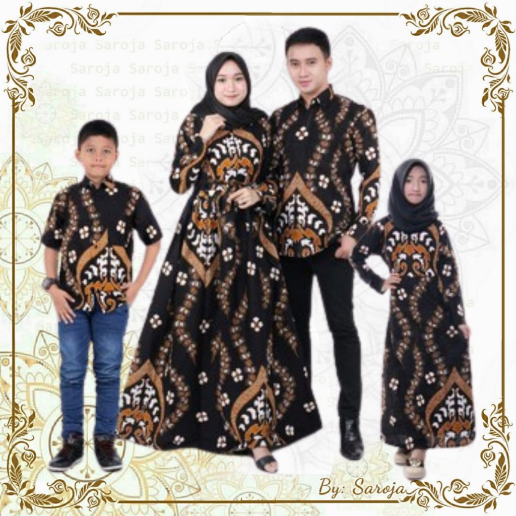 Jual Couple Keluarga Family Set Batik Motif Masjid | Couple Batik ...