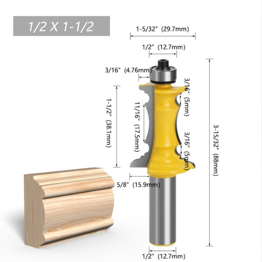 Jual Mata Profil Router Molding Figura Bingkai Kayu List Laci Lemari ...