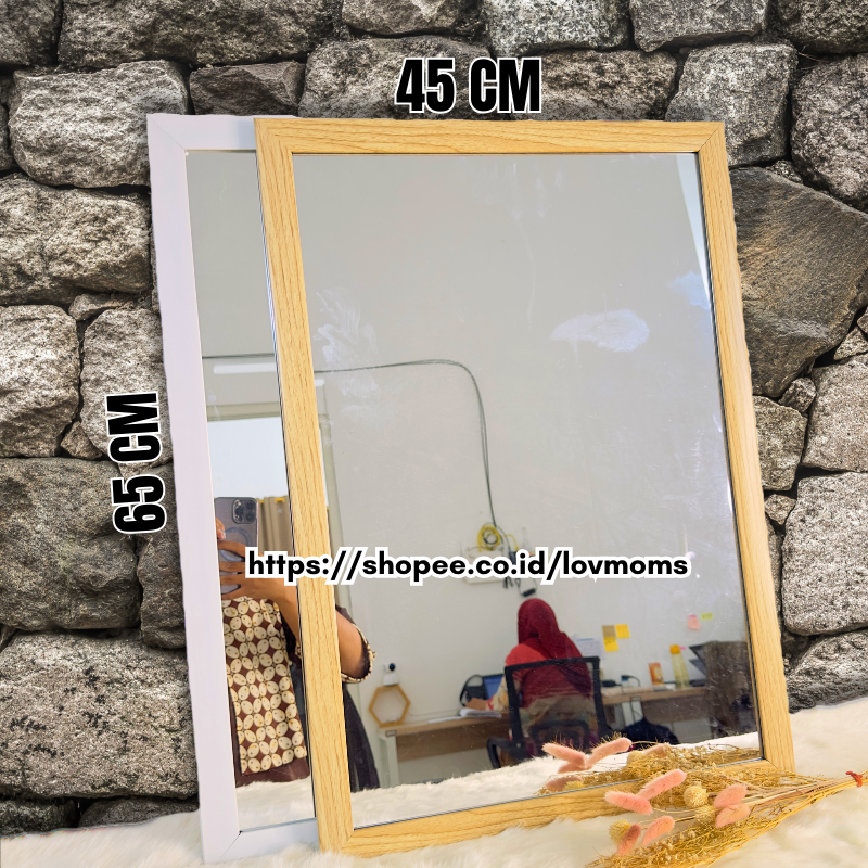 Jual Kaca Cermin Gantung Tempel Dinding Aesthetic Kamar Mandi Tidur 45 ...