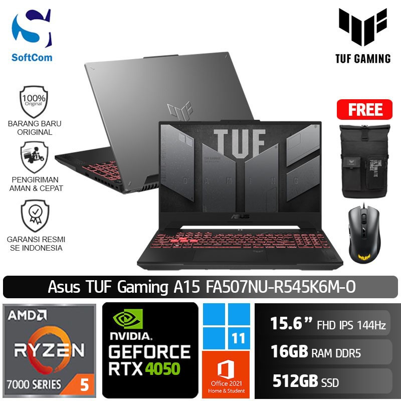 Jual Asus TUF A15 FA507NU R545K6M R5 7535HS/16GB/512GB SSD/RTX4050 6GB ...