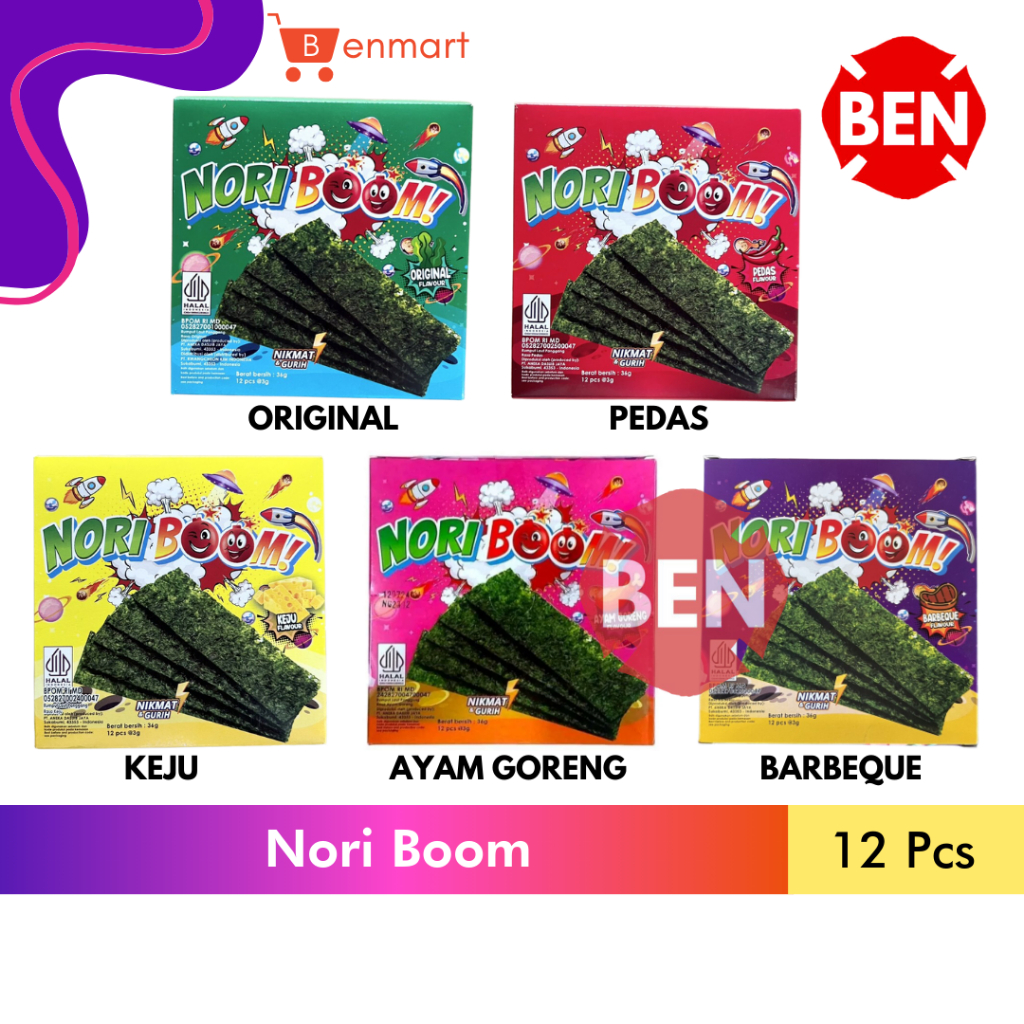 Jual Nori Boom Rumput Laut ORIGINAL / PEDAS / KEJU / AYAM GORENG ...