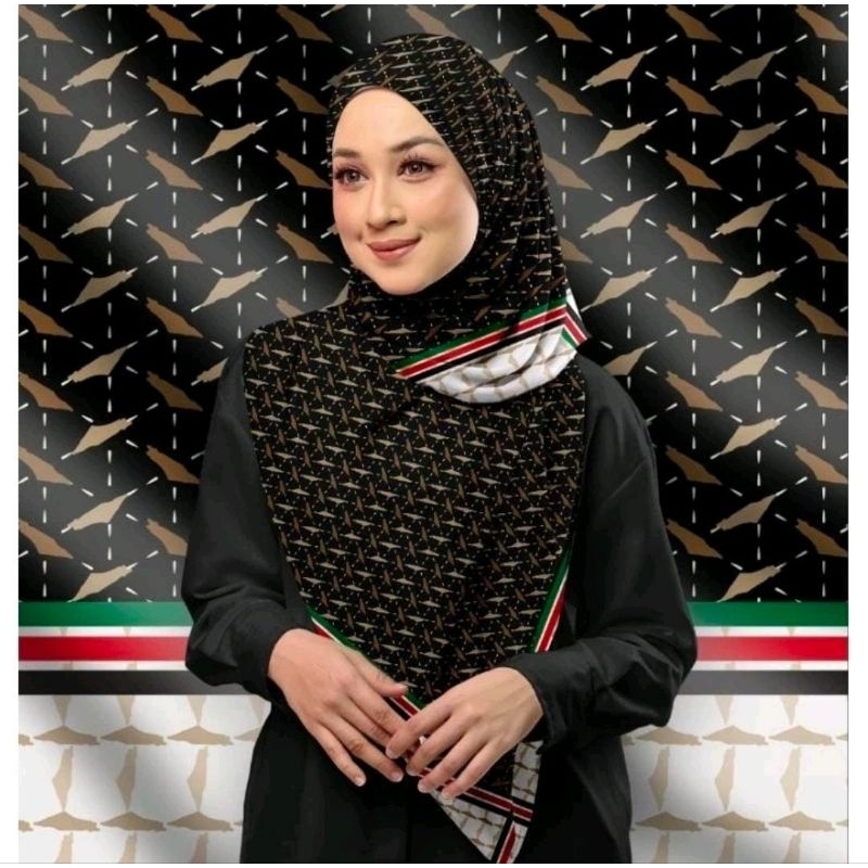 Jual Jilbab Voal Motif Kerudung Palestina Segi Empat Hijab Premium ...