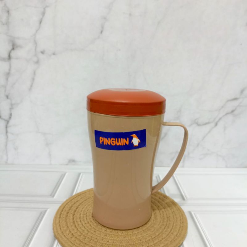 Jual MUG PINGUIN MERCY/ MUG + TUTUP/ MUG GAGANG 750 ML | Shopee Indonesia