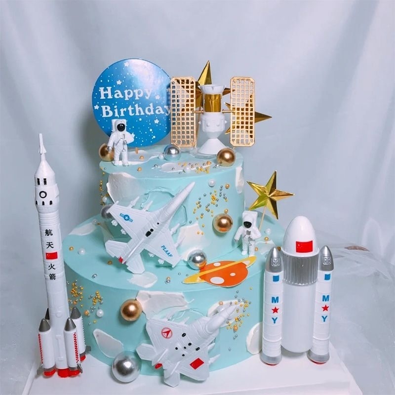 Jual |J.A| HIASAN KUE ULANG TAHUN PESAWAT SPACE ASTRONOT TOPPER ...