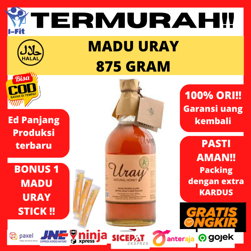 Jual Madu Uray 875 Gram Madu Lebah Hutan 100% Raw Natural Honey Royal ...