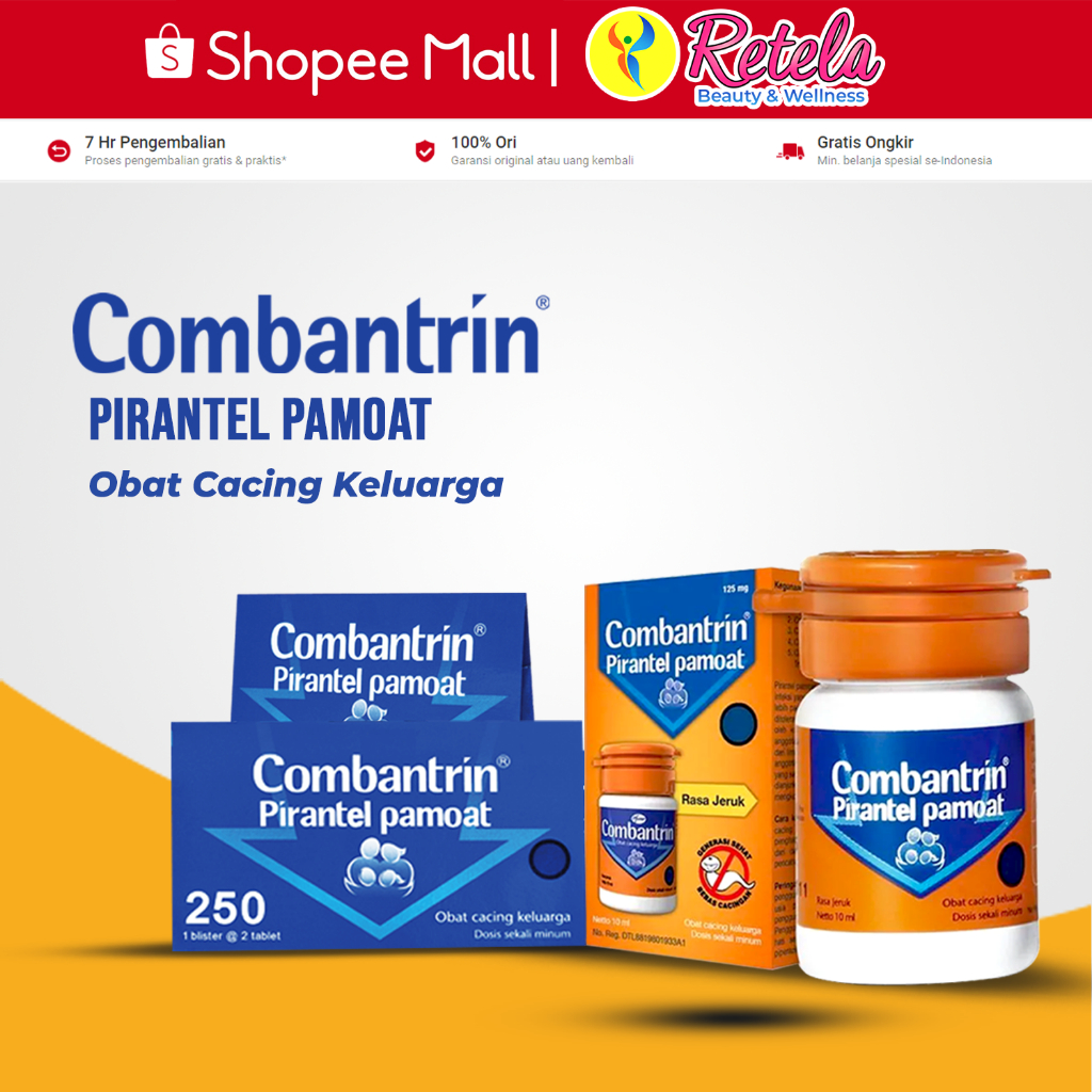 Jual Combantrin Suspensi Rasa Jeruk 10ml / Combantrin Tablet / Cair ...