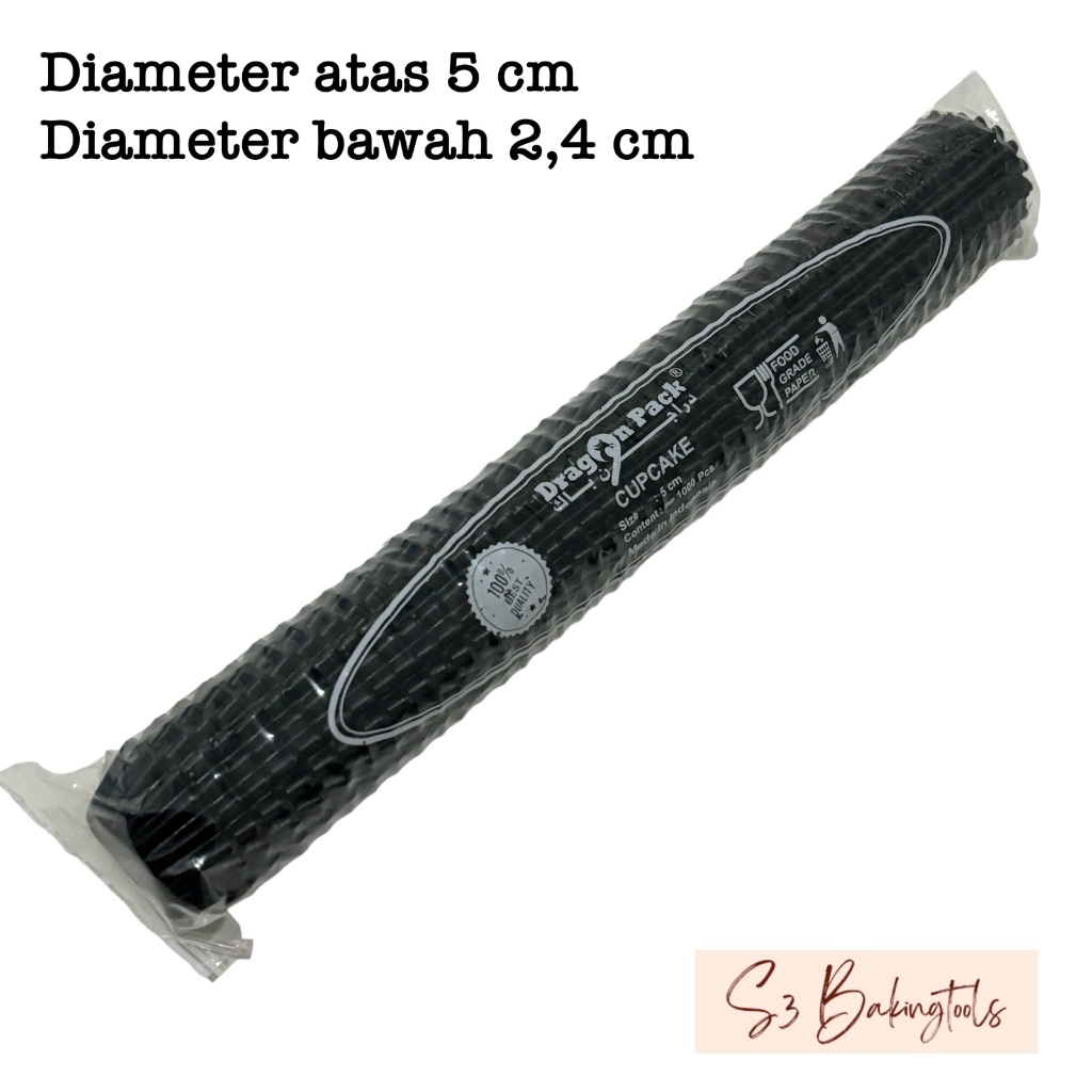 Jual Kertas nastar paper hitam 5 cm isi 1000 pcs dragon pack | Shopee ...