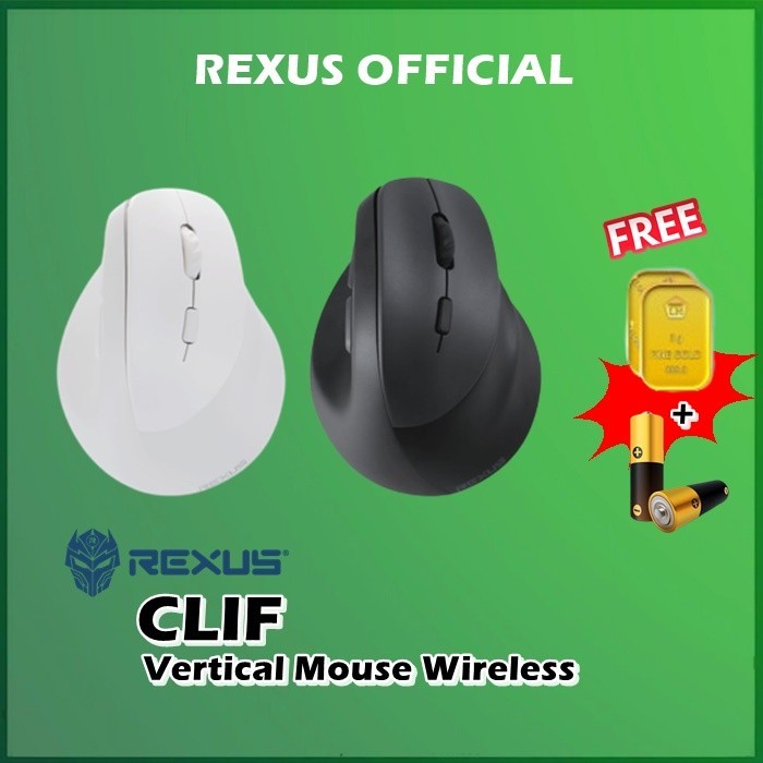Jual Rexus Clif Vertical Mouse Wireless Dual Mode Connection | Shopee ...