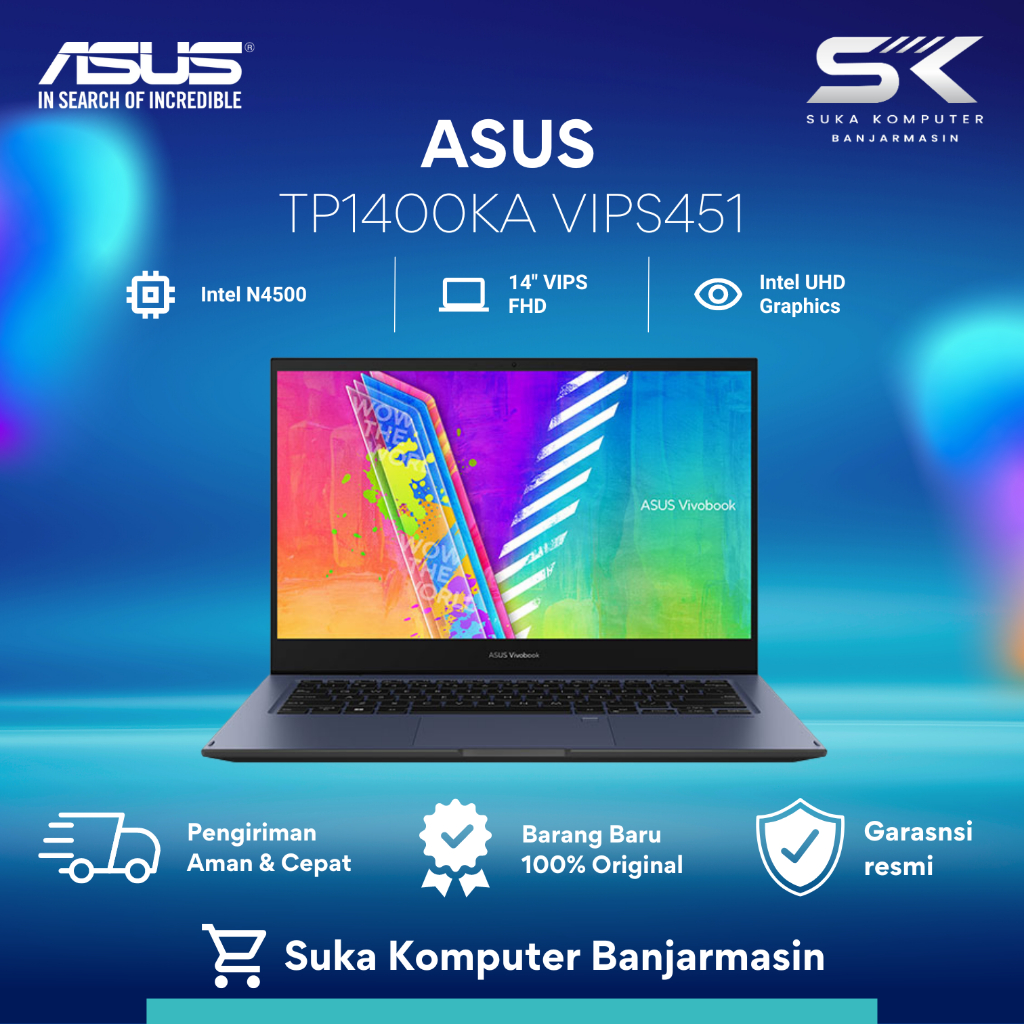 Jual Asus VivoBook Go 14 Flip TP1400KA-VIPS451 /Intel N4500/8GB/512GB ...