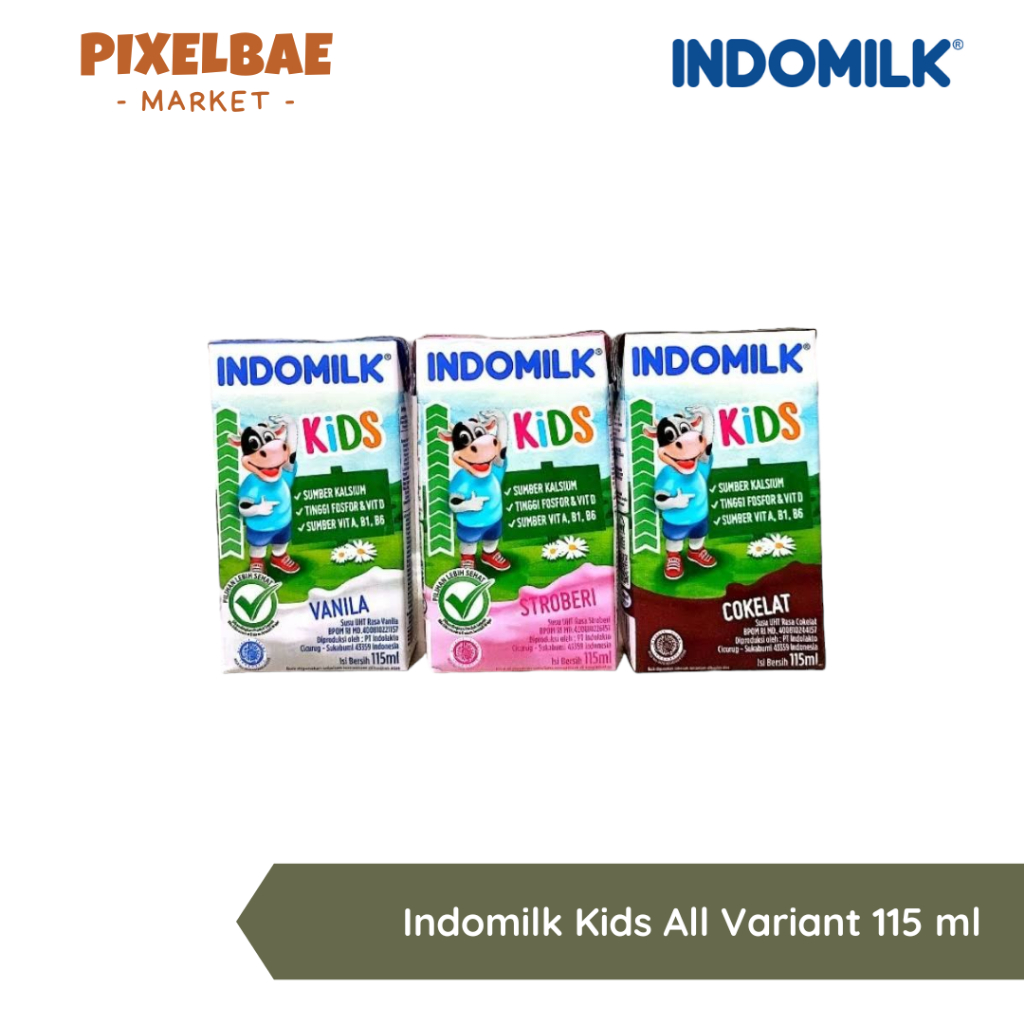 Jual INDOMILK KIDS SUSU UHT RASA COKLAT STROBERI 115 ML | Shopee Indonesia
