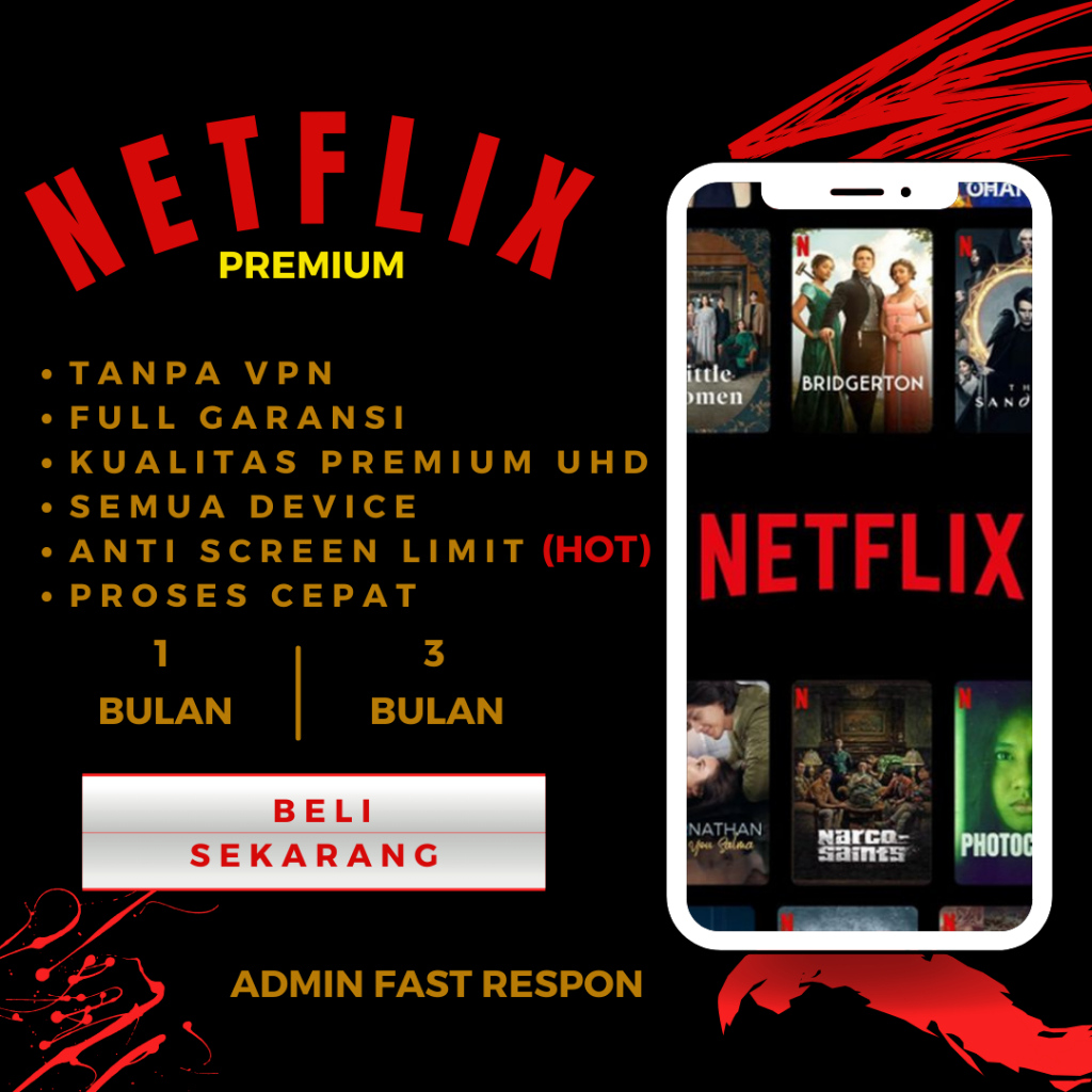 Jual NETFLIX PERMIUM 1-3BULAN UHD | Shopee Indonesia