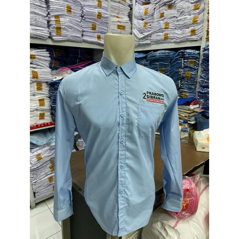 Jual Kemeja pendek pendukung Prabowo-Gibran baju panjang tim pemenang Prabowo Gemoy | Shopee ...