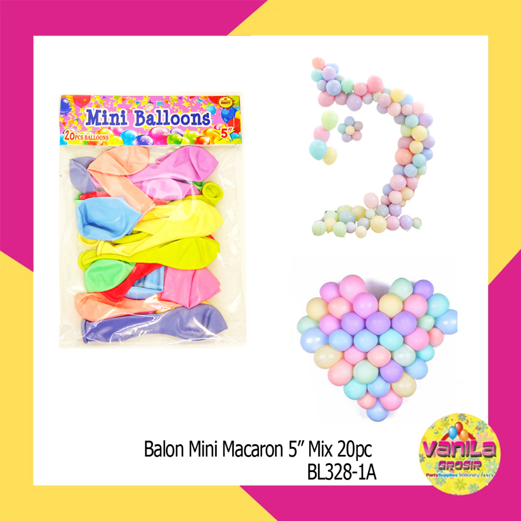 Jual (20Pcs) Balon Mini Macaron 5inch, balon macaron, balon ulang tahun ...