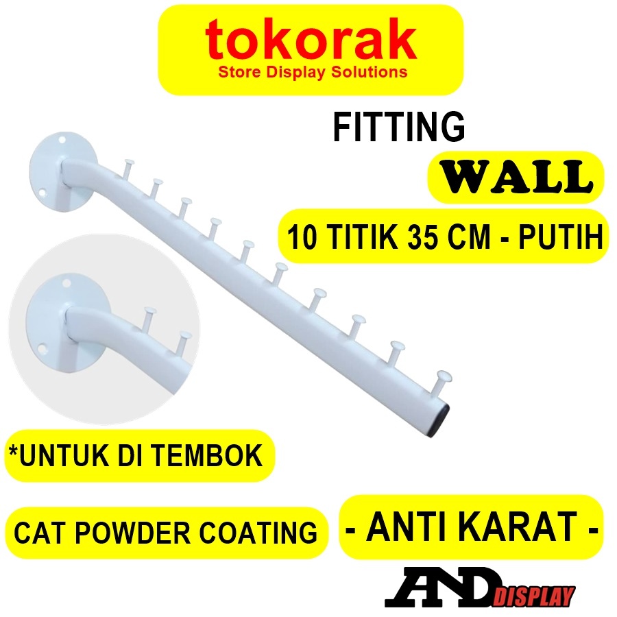 Jual SULING BAJU FW 35CM PUTIH 10TITIK FITTING WALL GANTUNGAN HANGER ...