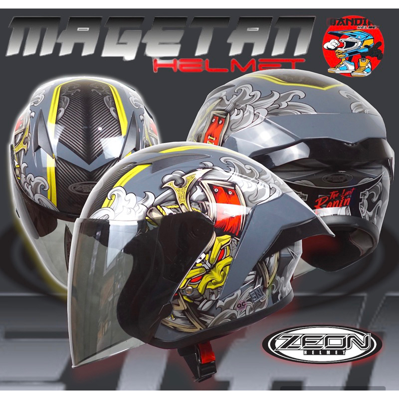 Jual HELM RR15 ZEON HALF FACE DEWASA MOTIF PAKET GANTENG SPOILER ...