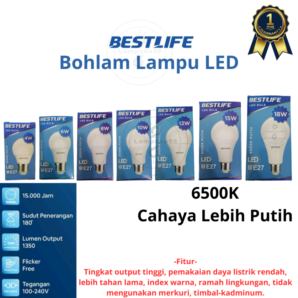 Jual BESTLIFE Bohlam Lampu LED Bulb 4 6 8 10 12 15 18 Watt | Shopee ...