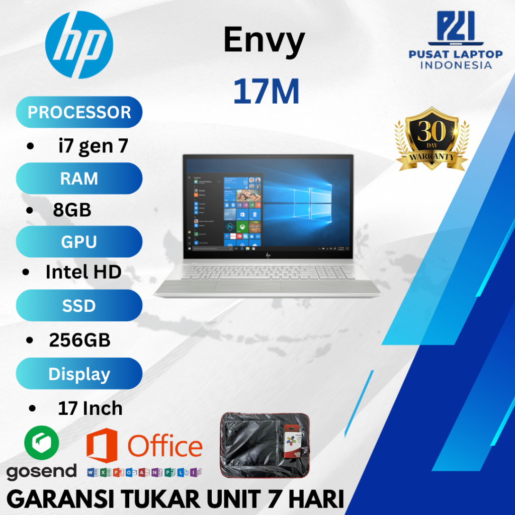 Jual HP envy 17M/M7/Notebook/X360 i7 gen 7 Ram 8 Second Bekas Original ...
