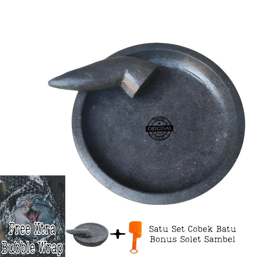 Jual Satu Set Cobek Batu Gunung Asli Original / Cobek+Uleg Asli Batu ...