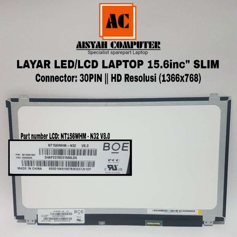 Jual LED Laptop Lenovo ideapad 110-15ACL 110-15IBR 110-15AST 310-15ISK 310-15IKB 320-15ABR 320 ...