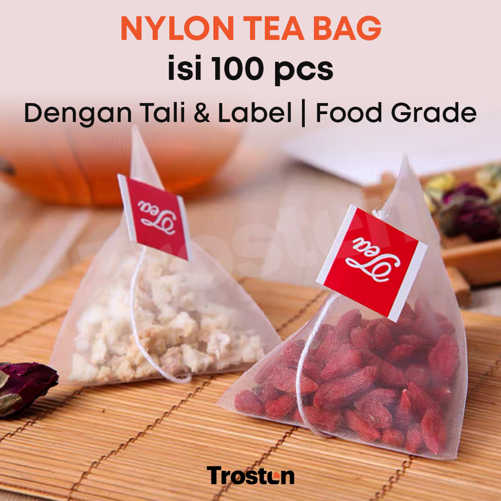 Jual Trosten Nylon Tea Bag 100 pcs Dengan Tali & Label Food Grade ...