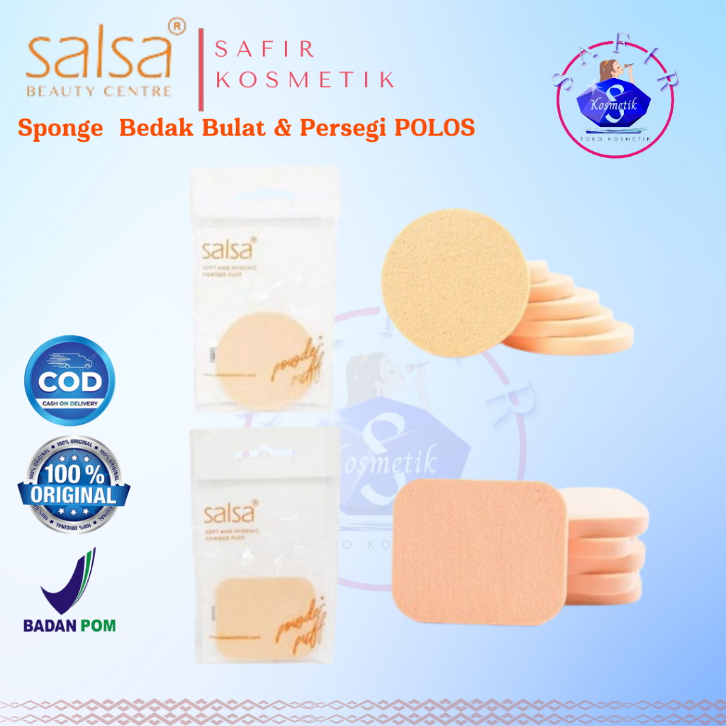 Jual Salsa Sponge Bedak Bulat & Persegi/Puff Sponge | Shopee Indonesia