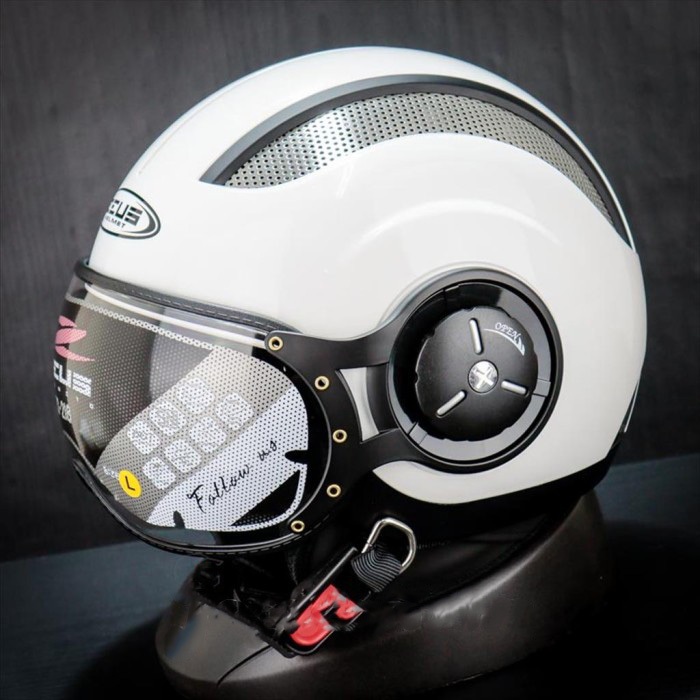 Jual HELM / ZEUS / HELM ZEUS ZS218 SOLID WHITE / HALF FACE / SINGEL ...