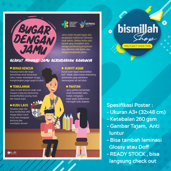 Jual Poster kesehatan manfaat JAMU | Shopee Indonesia