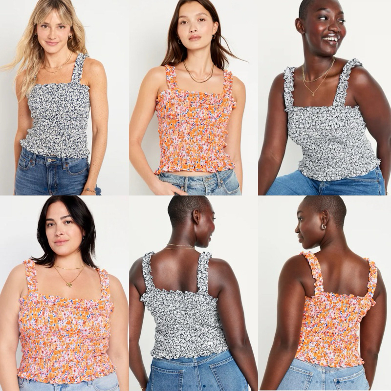 Jual Oldnavy Smocked Cropped Thank Up Big Size | Shopee Indonesia