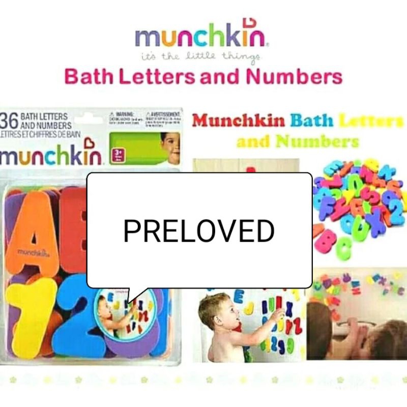 Jual preloved munchkin alphabet number huruf angka mandi tempel second ...