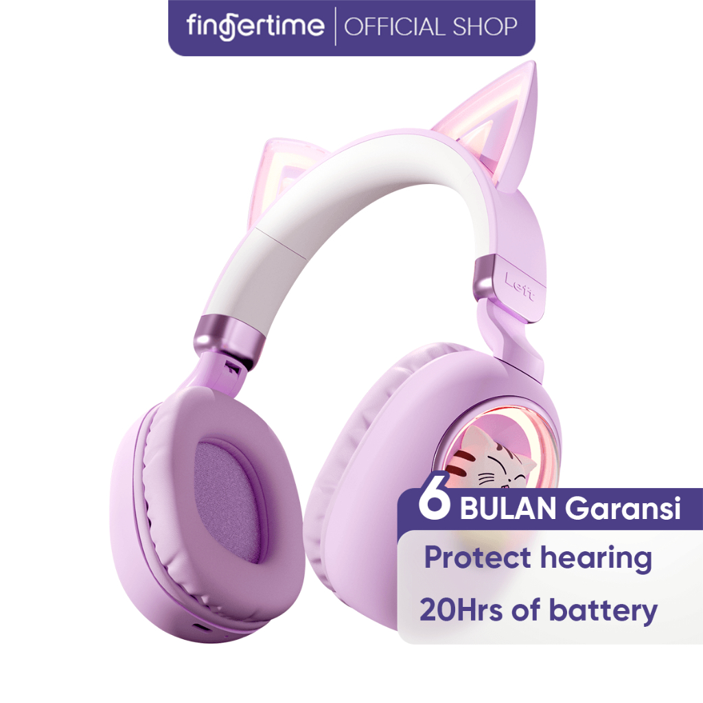 Jual Fingertime Headphone Bluetooth Wireless Headset Earphone RGB LED ...
