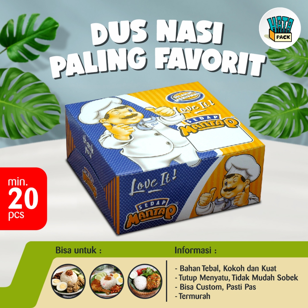 Jual Dus Nasi Kotak / Box Nasi Kotak / Dus Nasi Sedap Mantap 18 x 18 ...