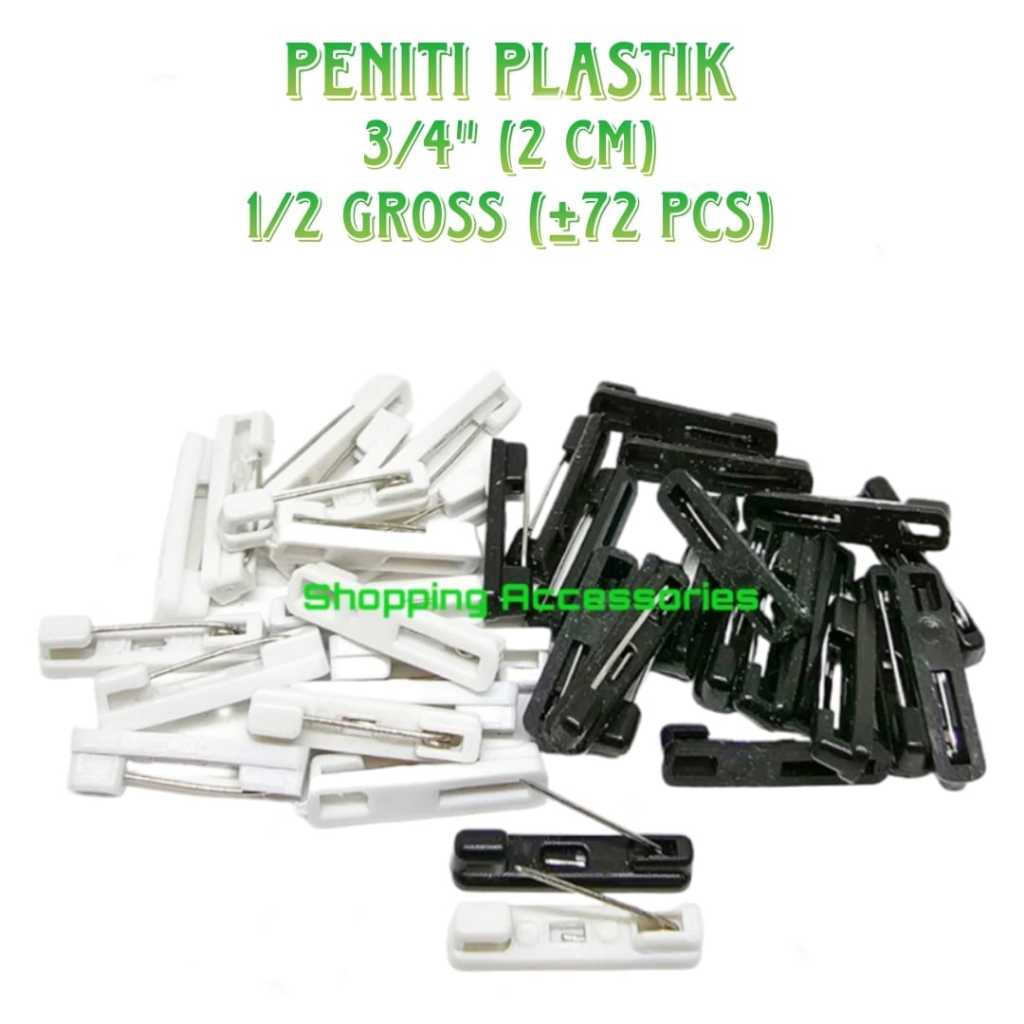 Jual Peniti name tag plastik 3/4inch (2cm) isi 1/2gross(-+72pcs ...
