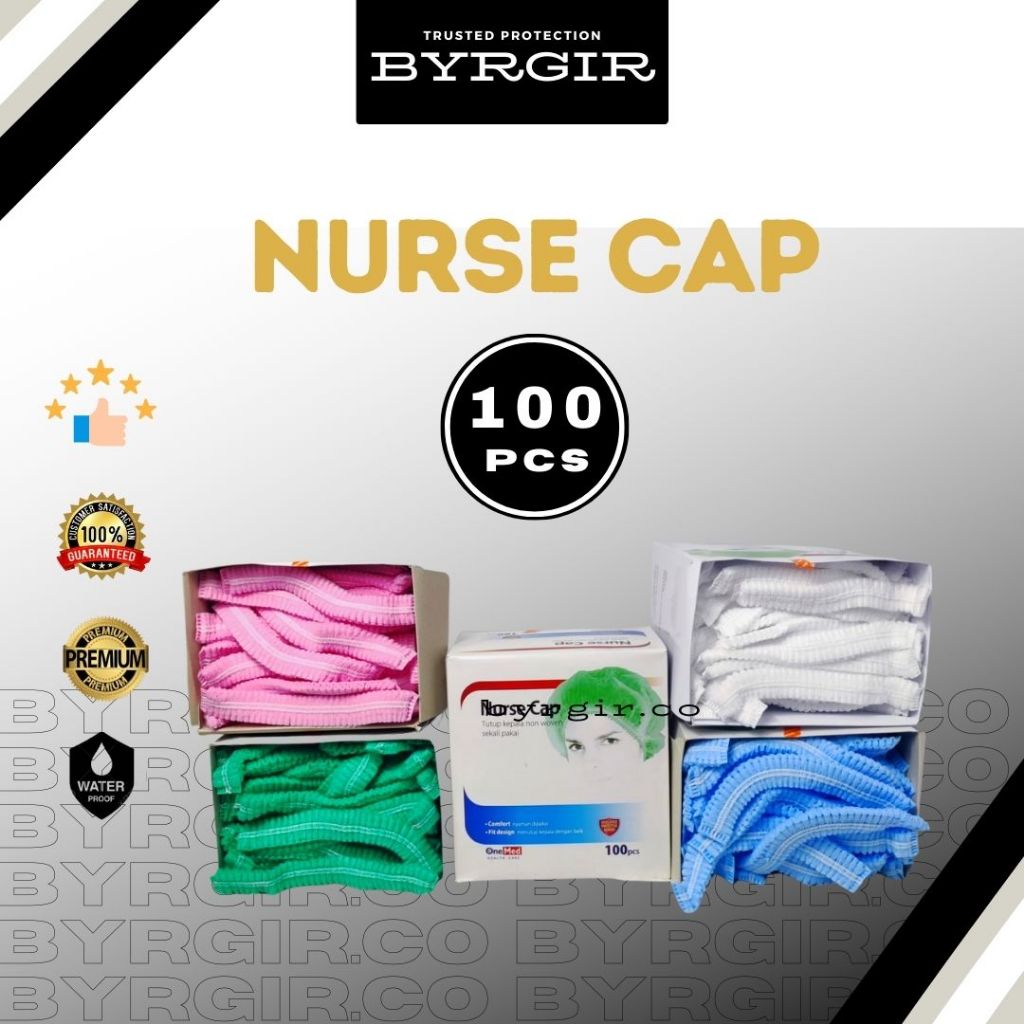 Jual 100pcs ONE MED Surgical Mob Nurse Head Cap Hair Net Pelindung ...