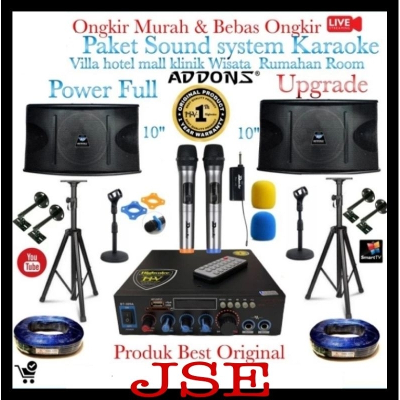 Jual paket Sound system Karaoke 10 inch addons power full wireless ...
