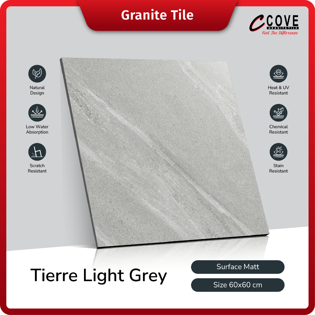 Jual Cove Granite Tile Tierre Light Grey 60x60 Granit Lantai Outdoor ...