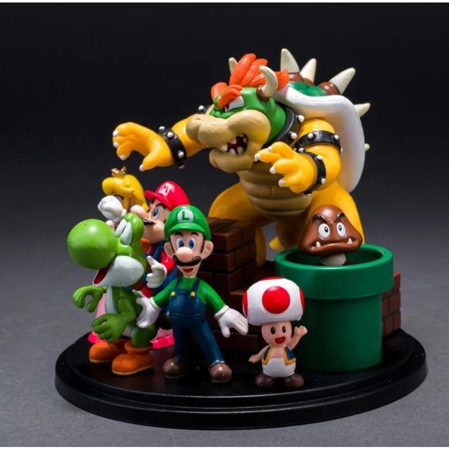 Jual Action Figure Super Mario Bros Figure Yoshi Figure Bowser New ...