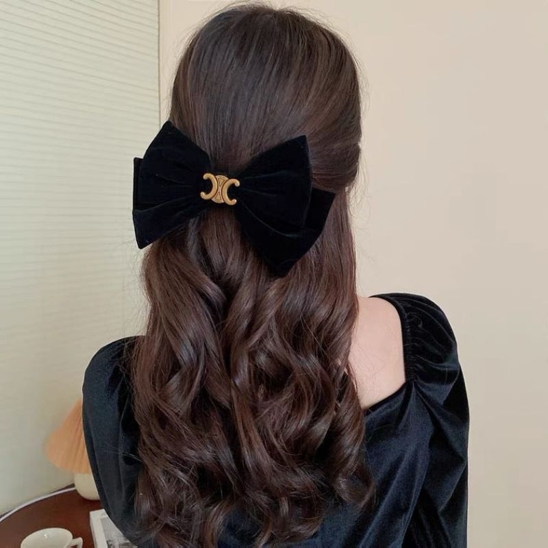 Jual sohyun bow clip / jepit pita rambut kain satin / jepitan aksesoris ...