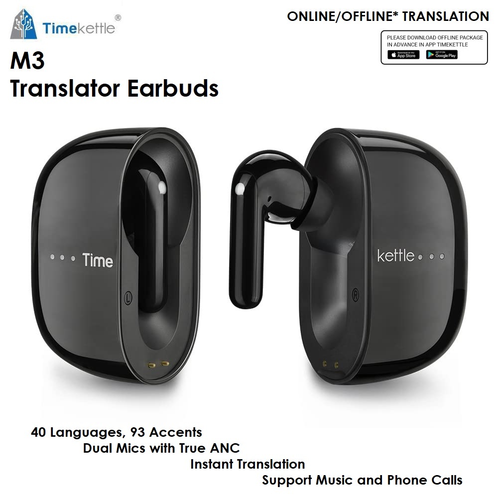 Jual TIMEKETTLE M3 Translator Earbuds OFFLINE - Penerjemah Bahasa Asing ...