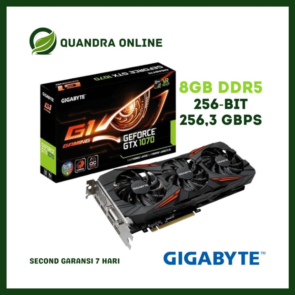 Jual VGA CARD GTX 1070 8GB DDR5 256 BIT GIGABYTE G1 GAMING | Shopee ...
